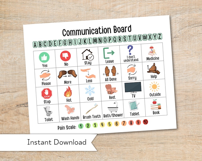 ASL Based Communication Board; With Real Pictures; Early Childhood Key ...