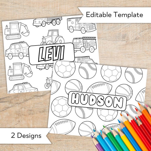 Coloring Name Plate - Etsy