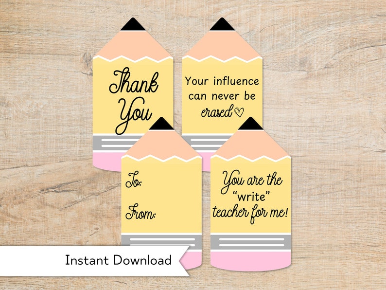 Teacher Gift Tag Printable Teacher Appreciation Printable Gift Tags ...