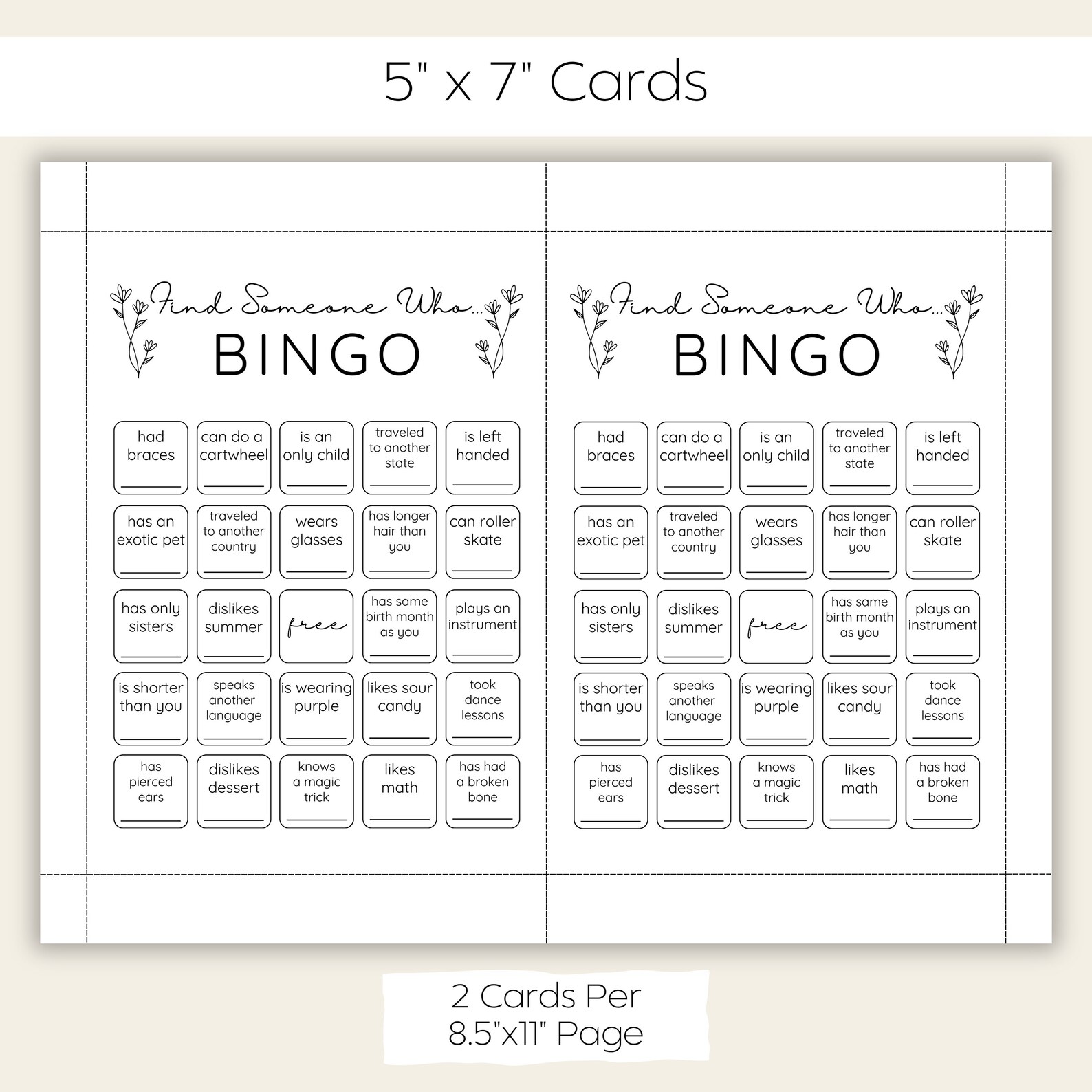 Get to Know You Bingo Find Someone Who Bingo Find the Guest Bingo Cards ...