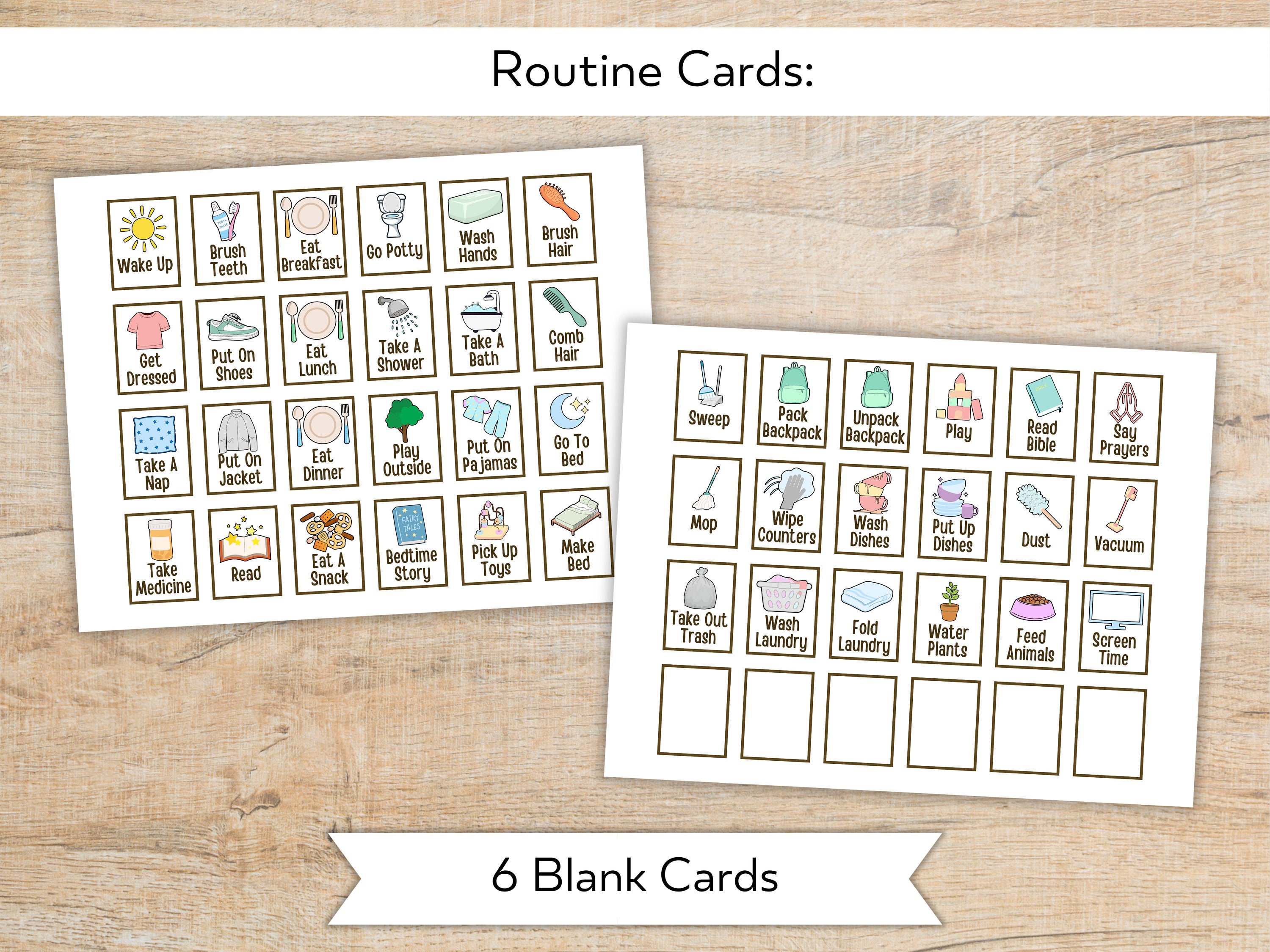 Routine Chart Printable Kids Flip Routine Chart Editable Template ...
