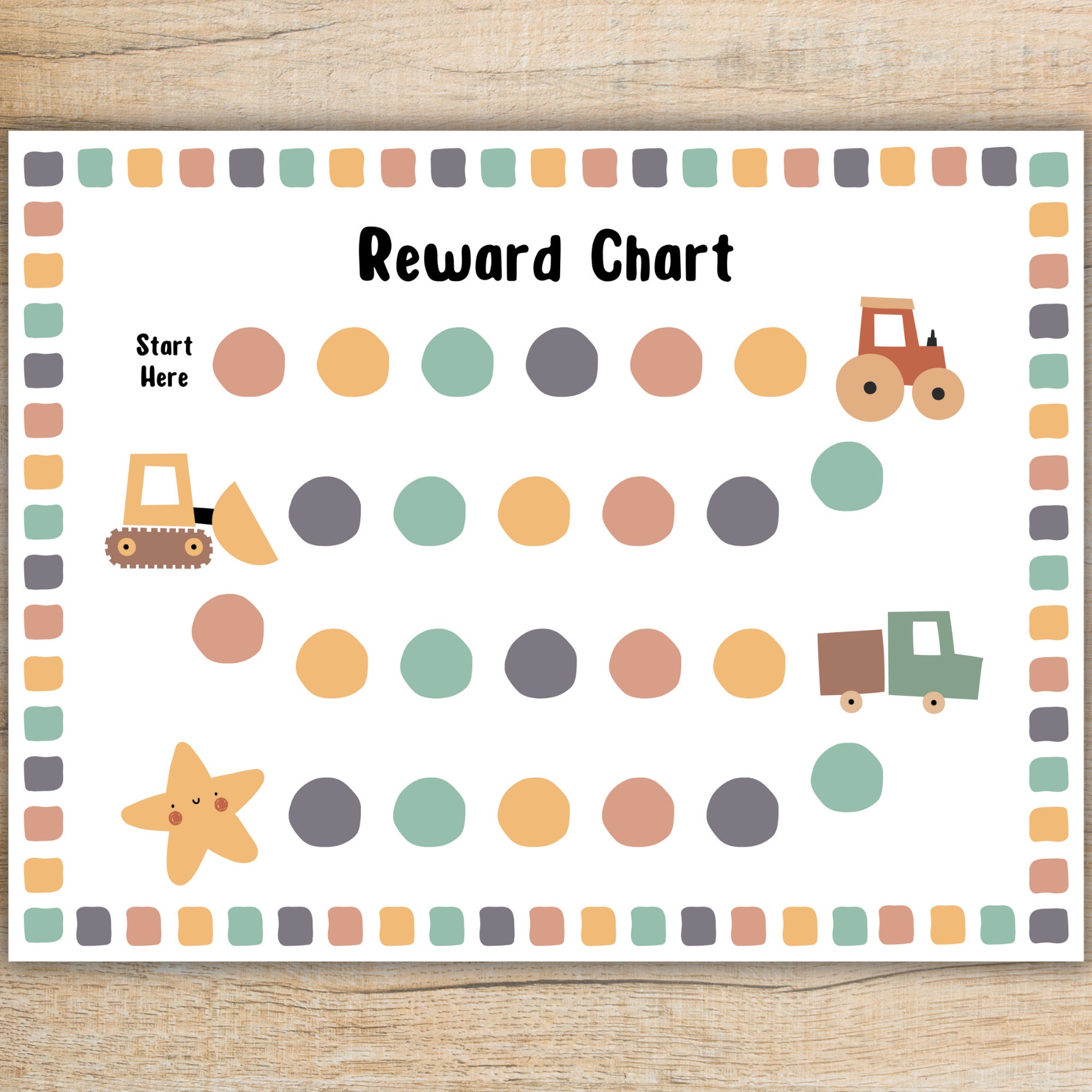 Reward Chart for Kids Kids Potty Chart Custom Behavior Sticker Chart ...