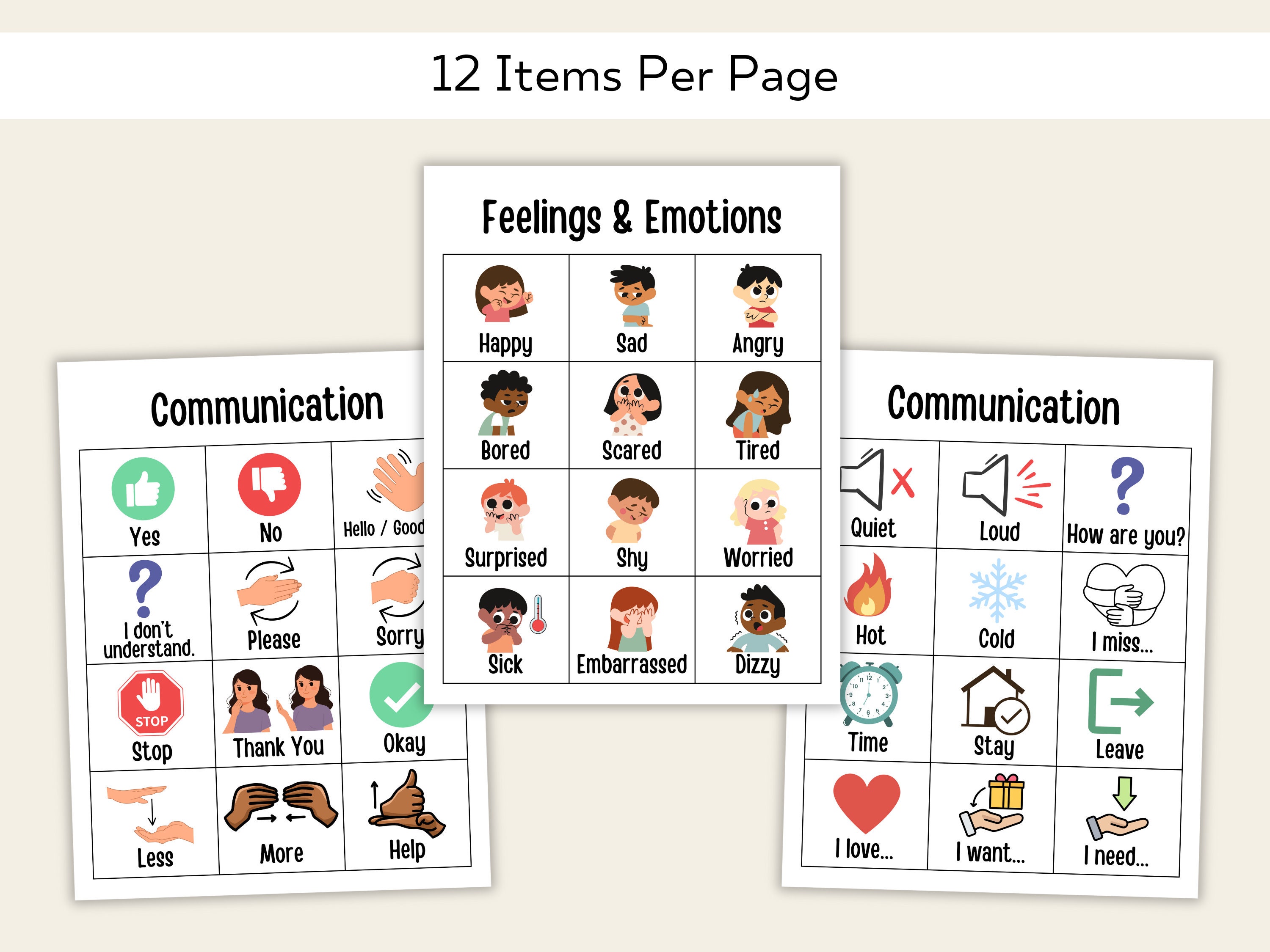 Nonverbal Communication Cards Visual Board Special Needs Nonverbal ...