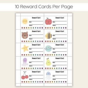 Printable Reward Punch Cards for Kids Custom Behavior Tracker Incentive ...