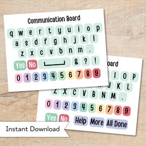 QWERTY Communication Board – Visual Keyboard for Special Needs (instant ...