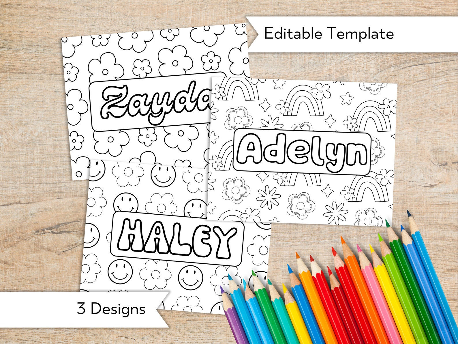Personalized Name Coloring Page - Printable Groovy Designs (digital ...