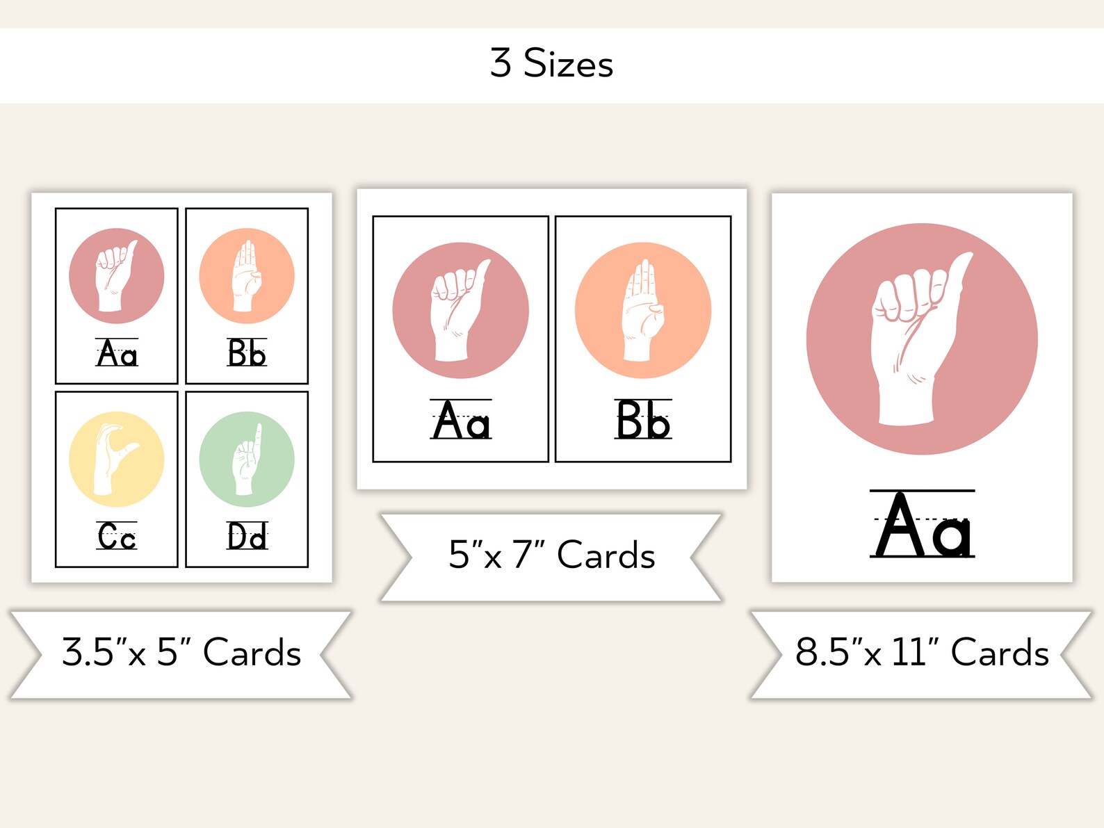 Printable ASL Alphabet Flashcards – American Sign Language (digital ...