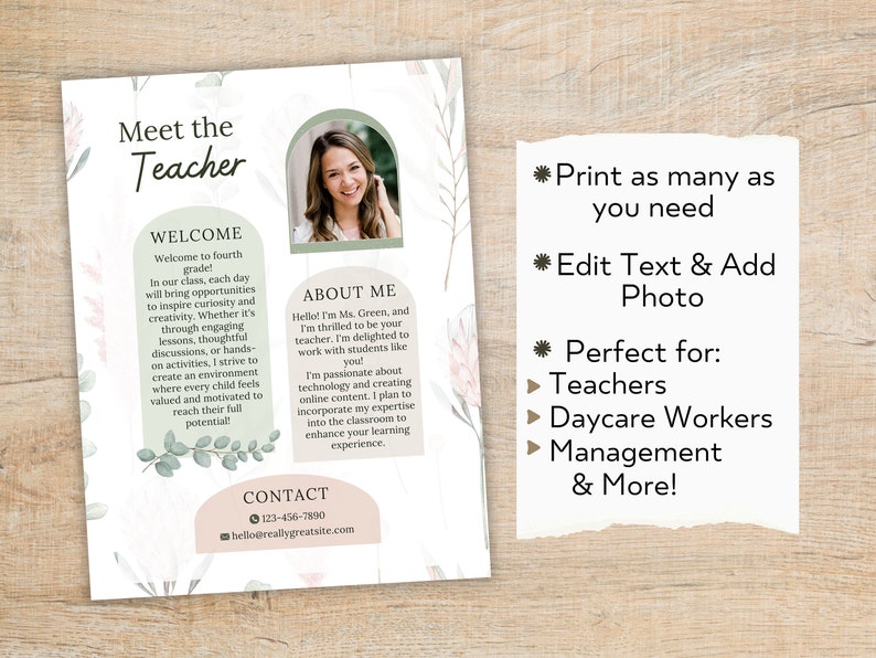 Editable Meet the Teacher Template Back to School Instant Edit ...