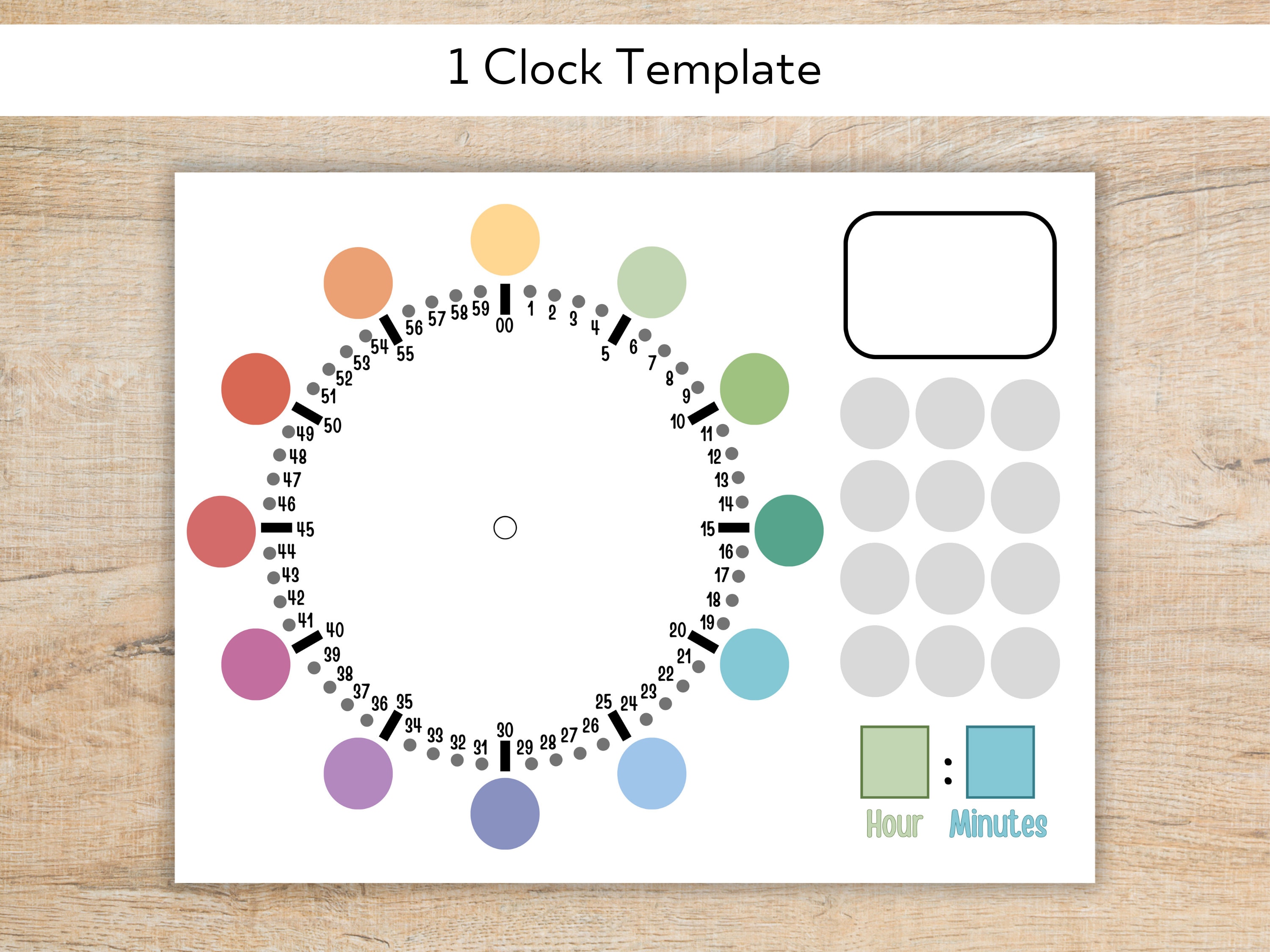 Kids Clock Printable Learn to Tell Time Clock Interactive Learning ...