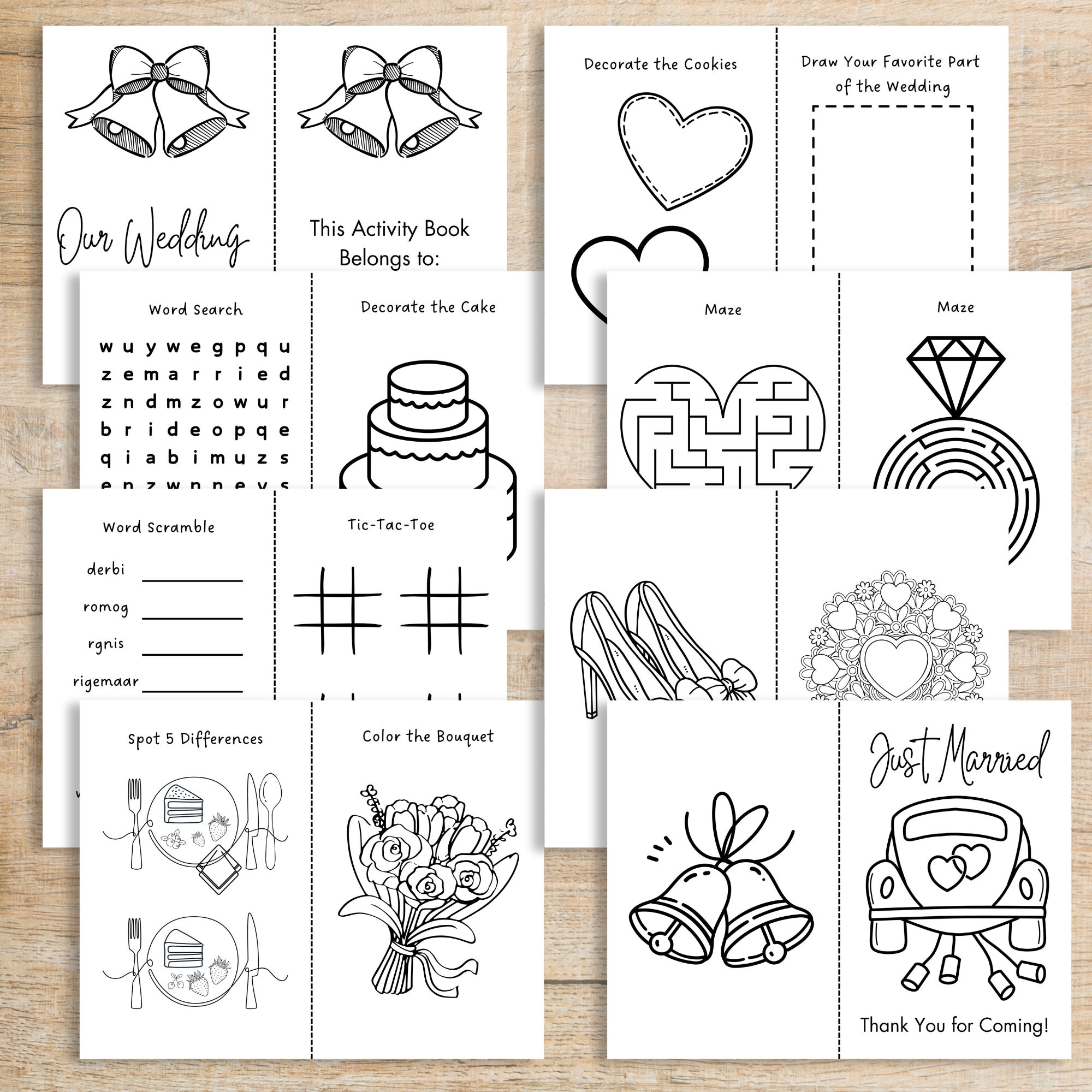 Wedding Activity Book for Kids Printable Kids Table Activity Book ...