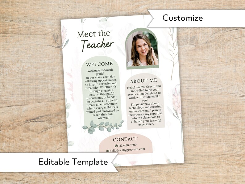 Editable Meet the Teacher Template Back to School Instant Edit ...