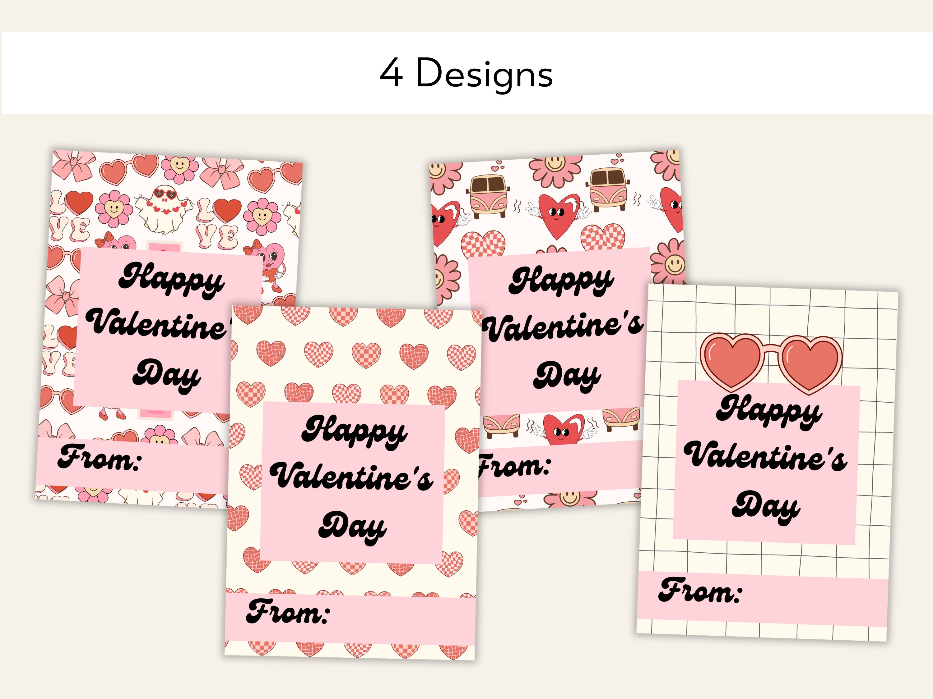 Valentine's Day Cards - Retro Groovy Valentines - Printable Card ...