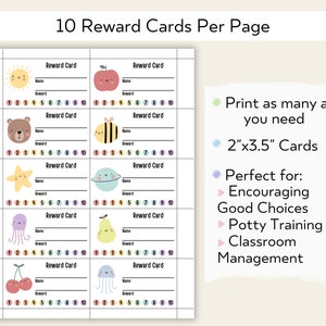 Printable Reward Punch Cards for Kids - Custom Behavior Tracker ...