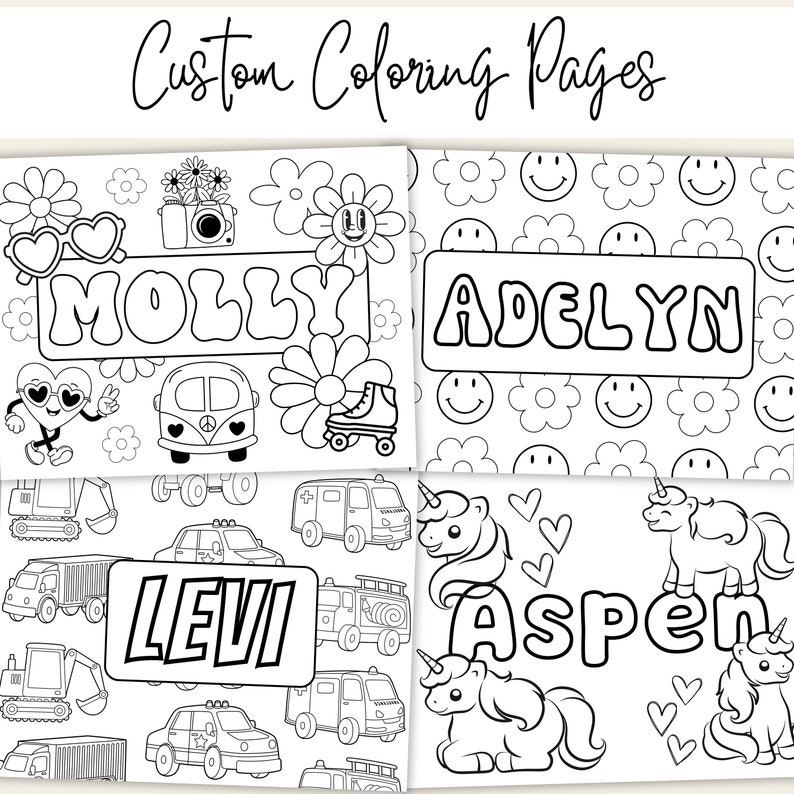 Buy Custom Name Coloring Page Printable Personalized Coloring Page ...