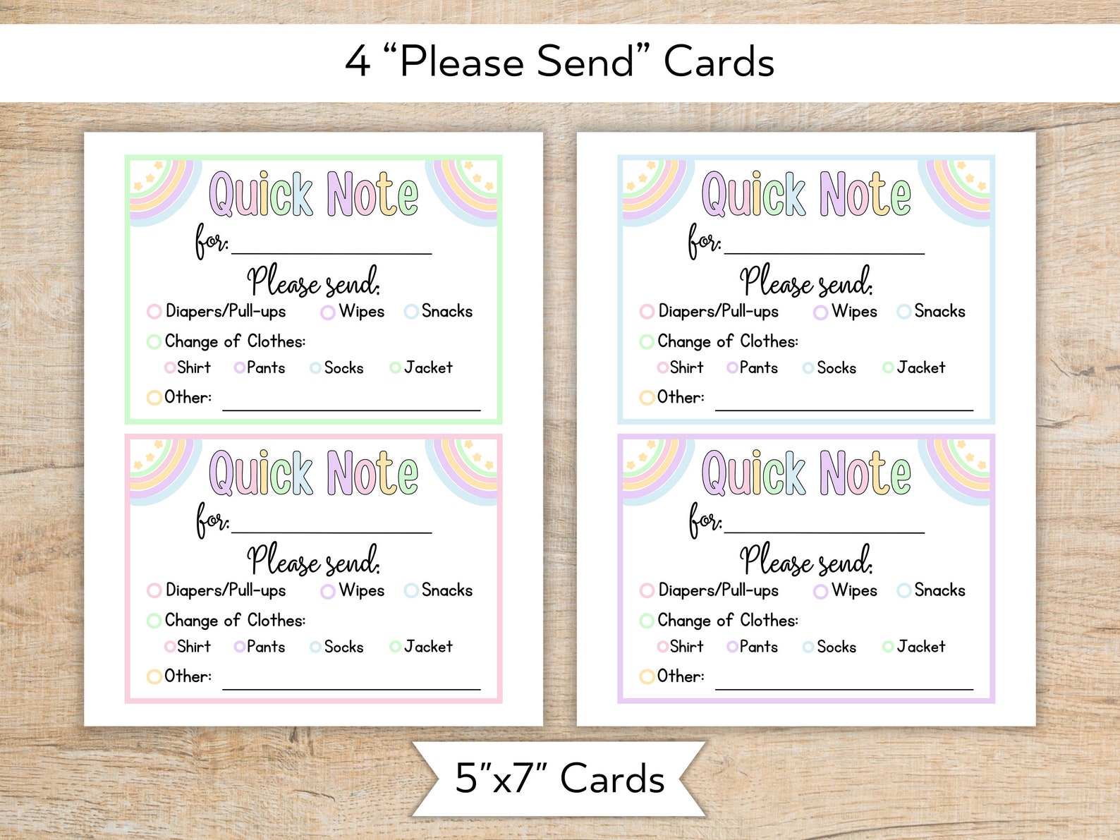 Printable Quick Note for Daycare - School Note Home - Daycare Slip ...