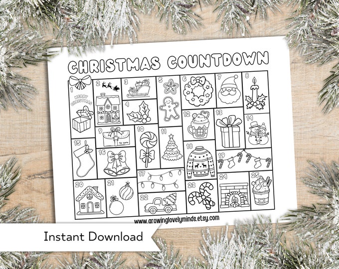 September Countdown Coloring Page | Printable Calendar to Color | Month ...