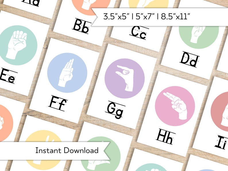 ASL Alphabet Flashcards - Printable American Sign Language Alphabet ...