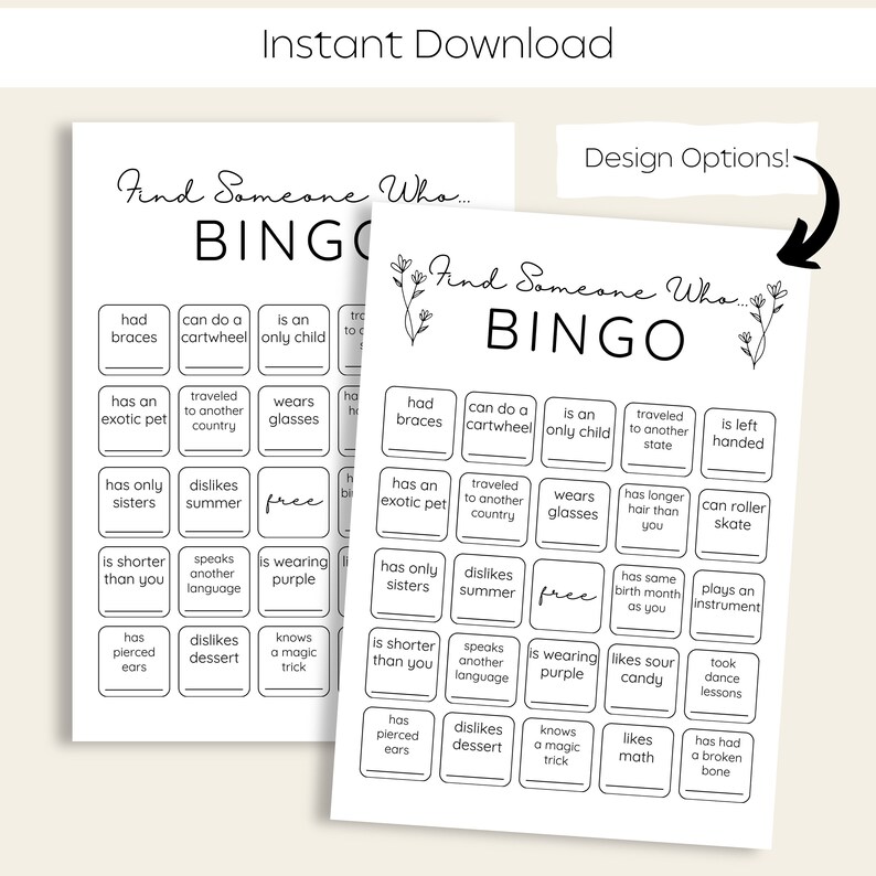 Get to Know You Bingo Find Someone Who Bingo Find the Guest Bingo Cards ...