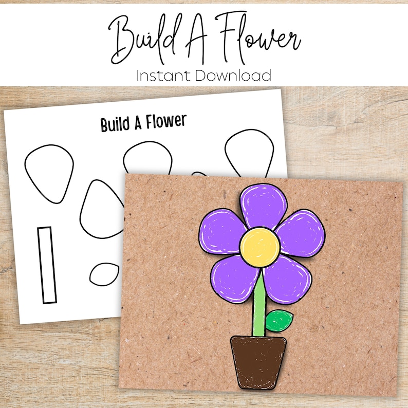 Flower Printable Craft Build a Flower Spring Activity for Kids ...