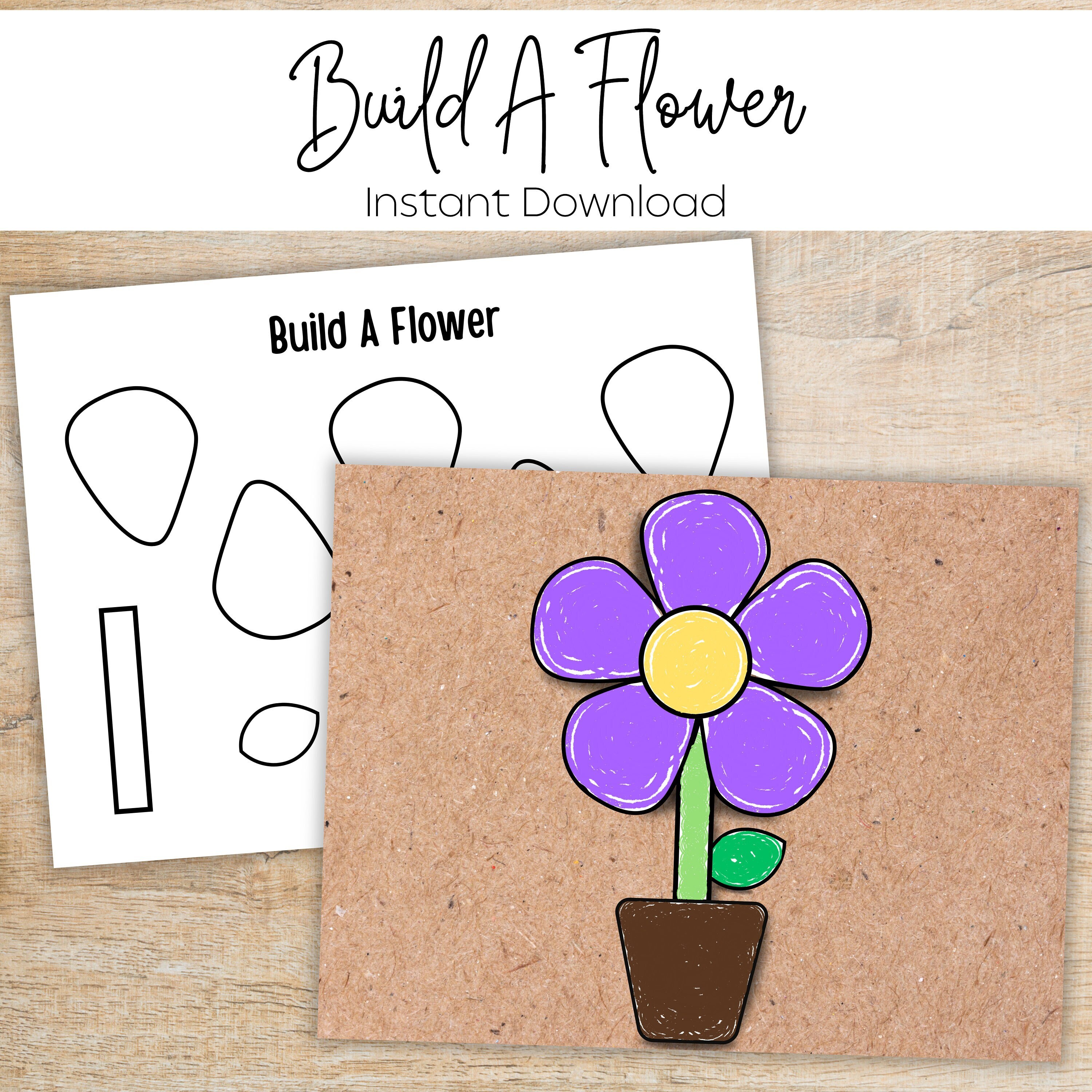 Flower Printable Craft Build a Flower Spring Activity for Kids ...