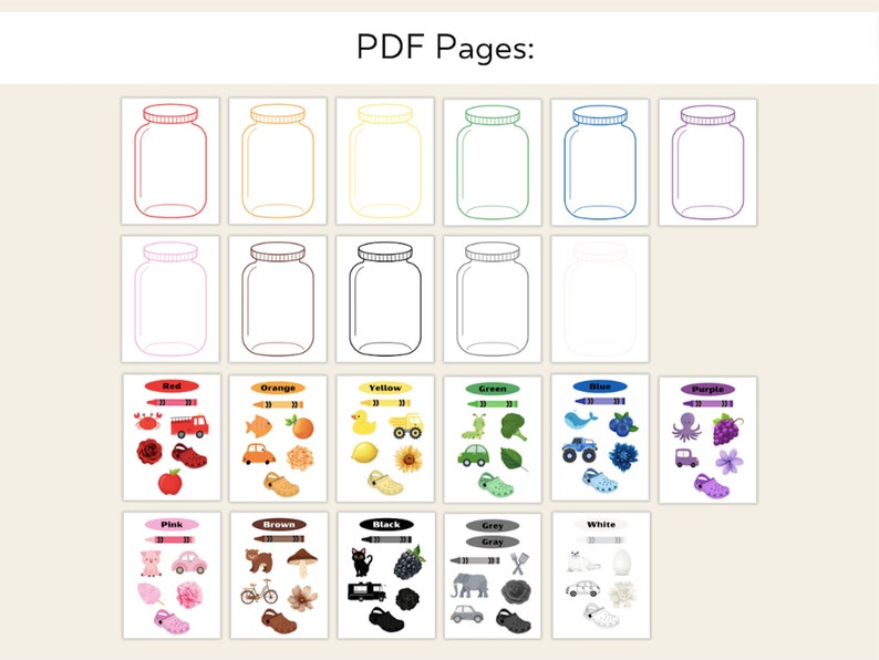 Color Matching Activity – Preschool Learning Printable (digital ...