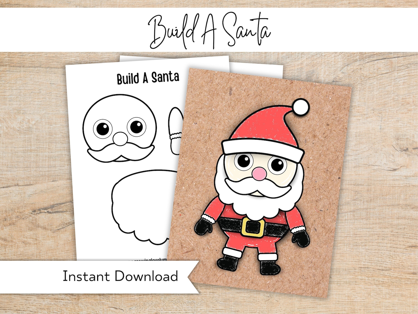 Santa Printable Craft - Build a Santa Clause Christmas Activity for ...