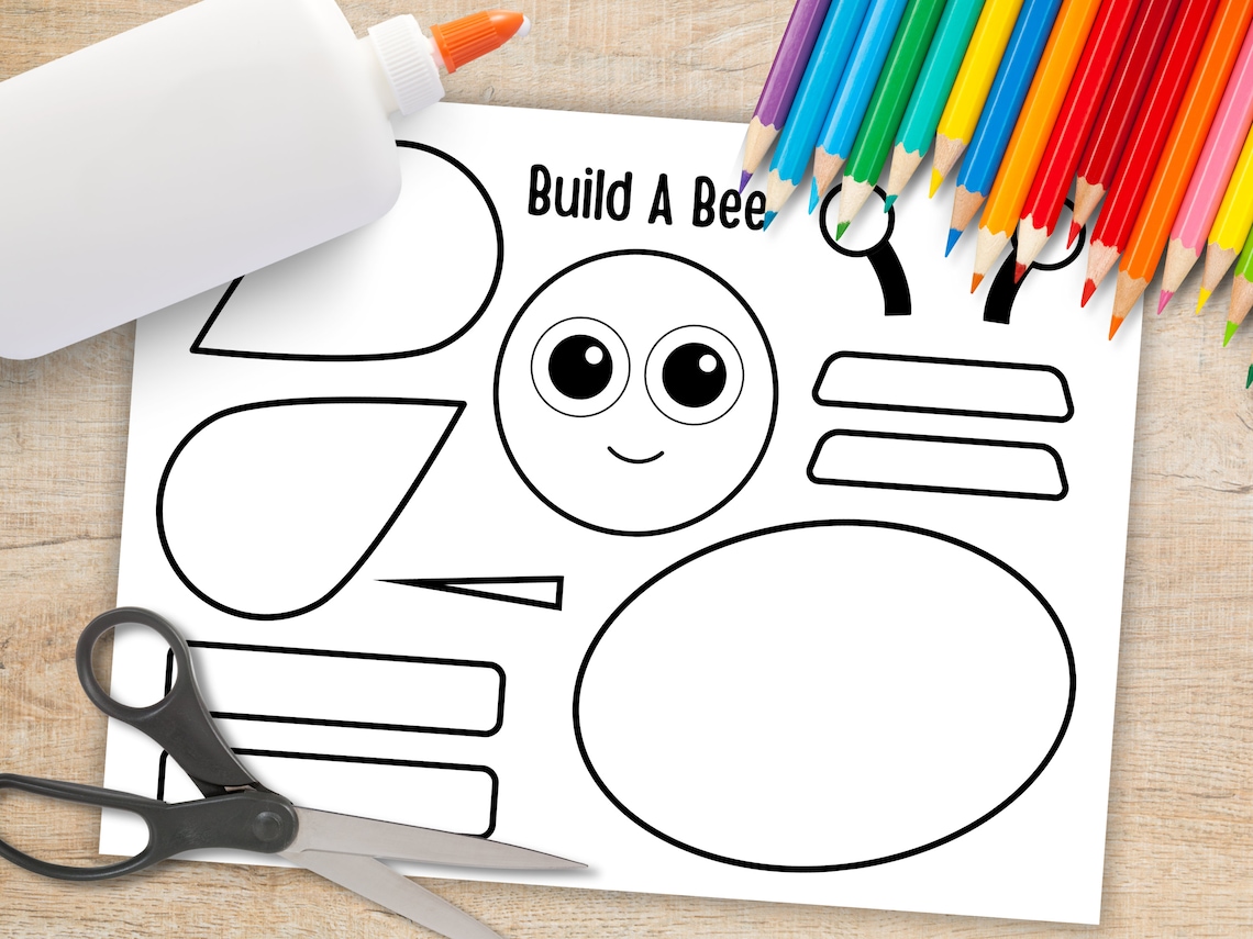 Bee Printable Craft Build a Bee Spring Activity for Kids Preschool ...