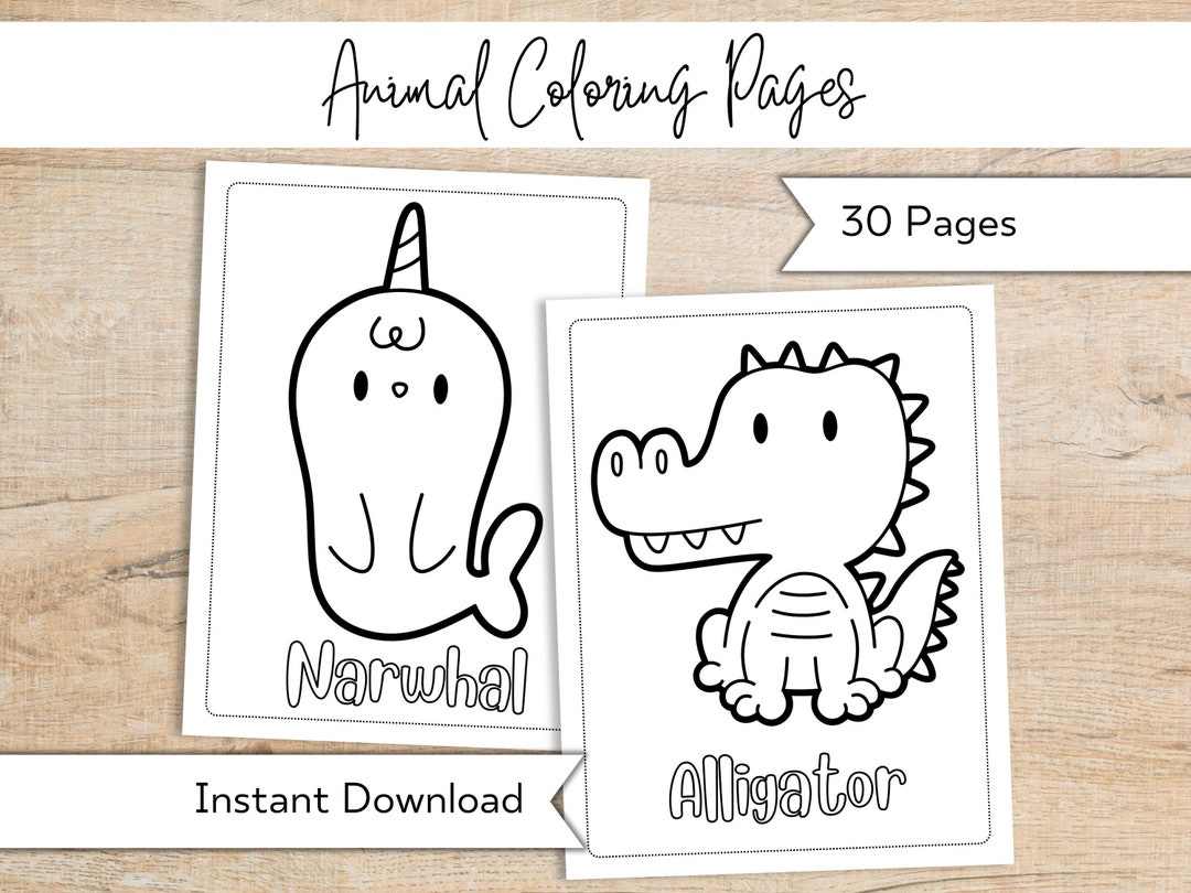 Animal Coloring Pages - Printable Coloring Pages for Kids - Toddler ...
