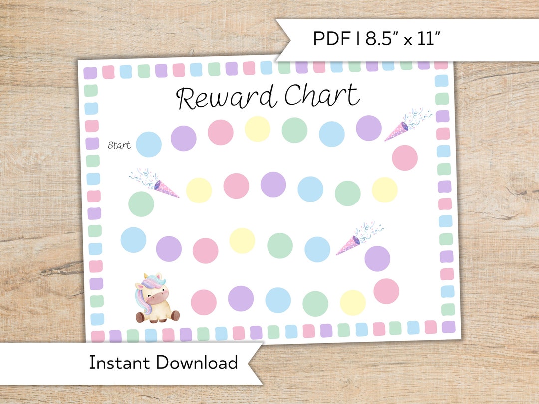 Reward Chart for Kids - Kids Potty Chart - Custom Unicorn Behavior ...
