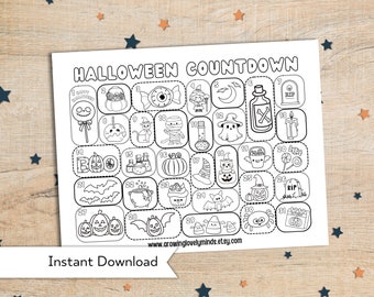 Printable Halloween Coloring Countdown - Halloween Countdown Coloring ...