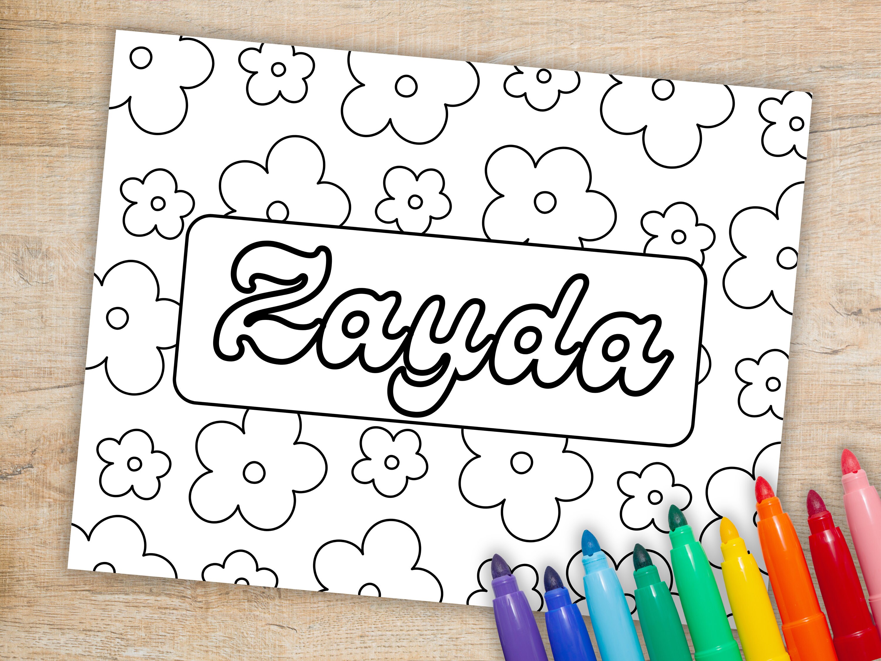 Custom Name Coloring Page Printable Personalized Coloring Page ...