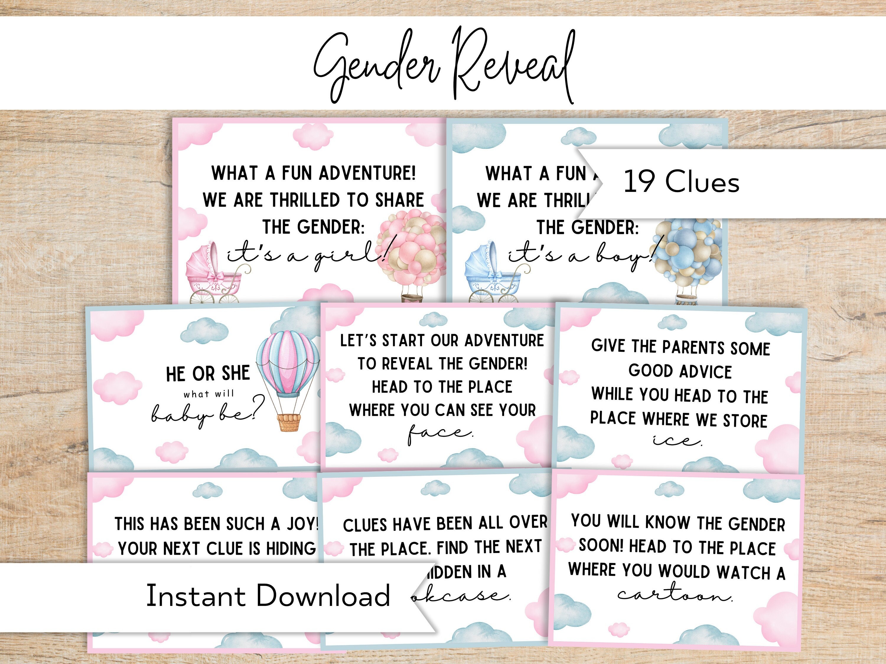 Gender Reveal Scavenger Hunt – Rhyming Clues, Boy or Girl (printable ...