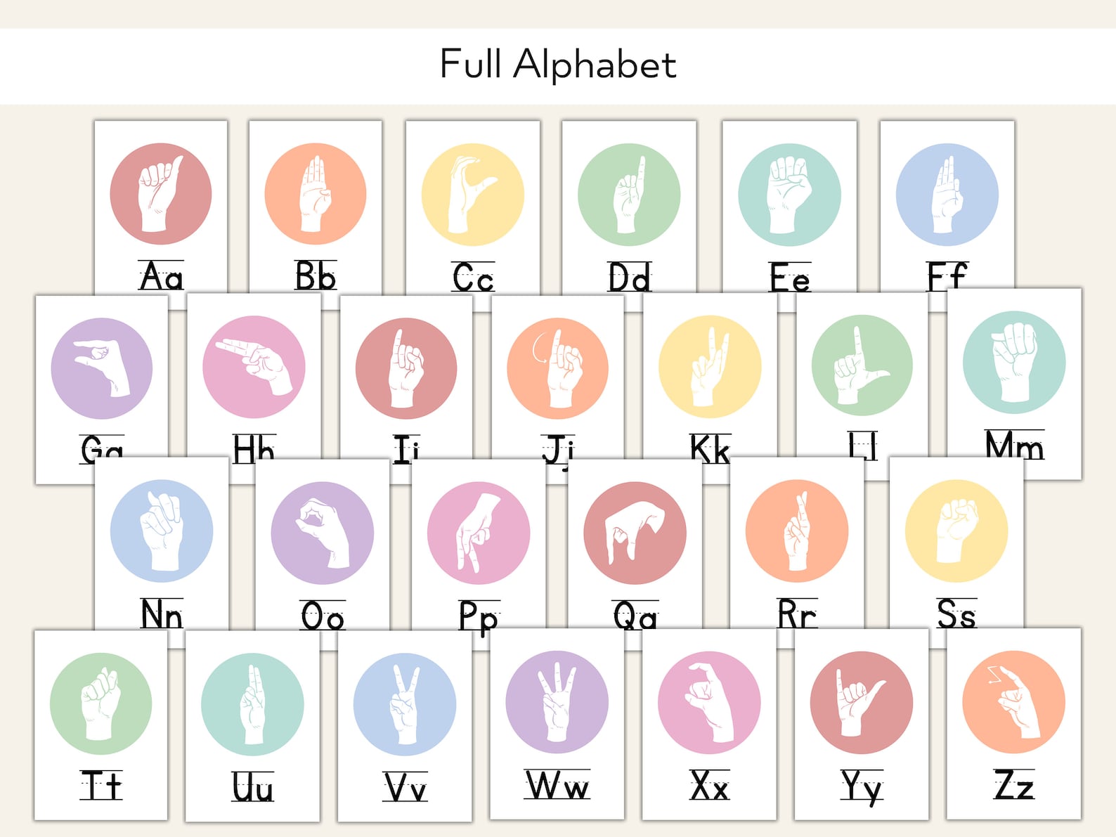 ASL Alphabet Flashcards - Printable American Sign Language Alphabet ...