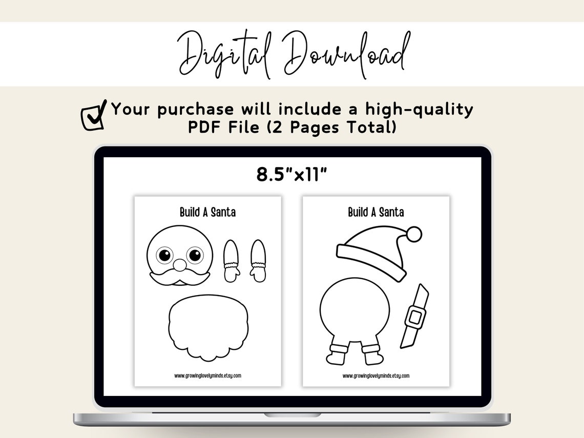 Santa Printable Craft Build a Santa Clause Christmas Activity for Kids ...