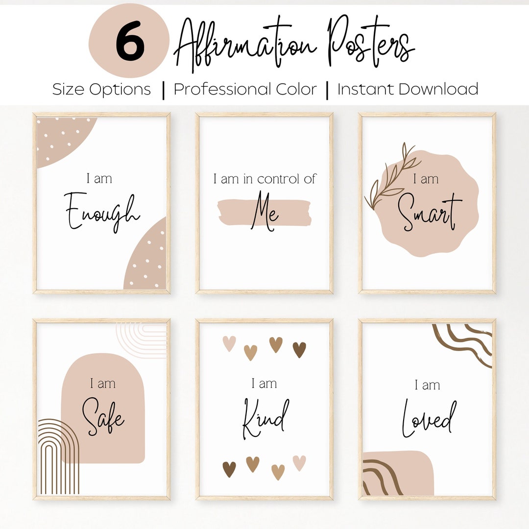 Affirmation Posters Printable Words of Affirmations I Am Classroom Wall ...
