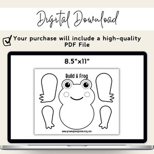 Frog Printable Craft Build a Frog Summer Activity for Kids Preschool ...