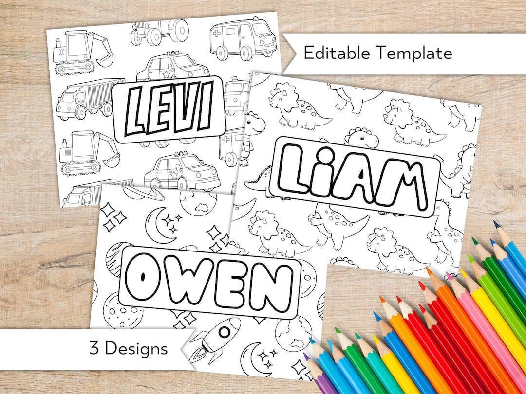 Custom Name Coloring Page Printable Personalized Coloring Page ...