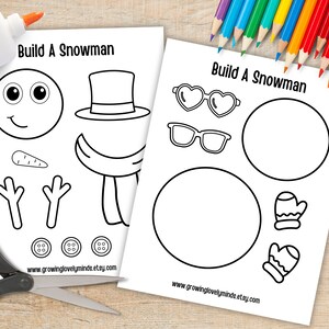 Snowman Printable Craft - Build a Snowman Winter Activity for Kids ...