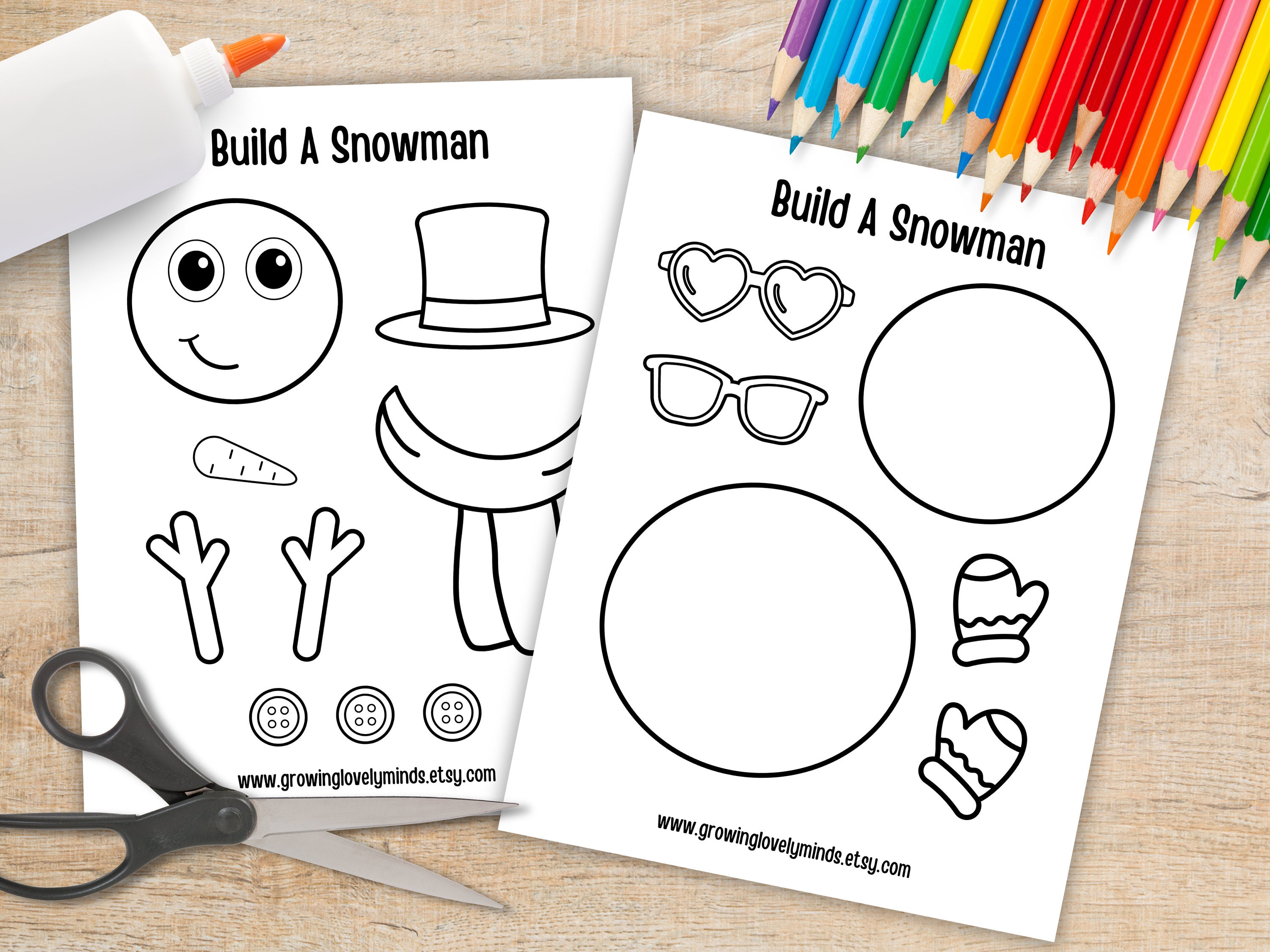 Snowman Printable Craft - Build a Snowman Winter Activity for Kids ...