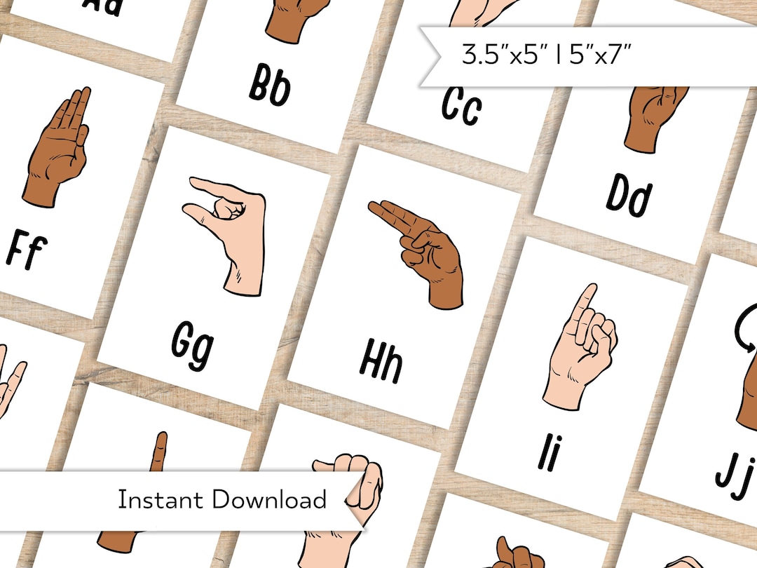 ASL Alphabet Flashcards - Printable American Sign Language Alphabet ...