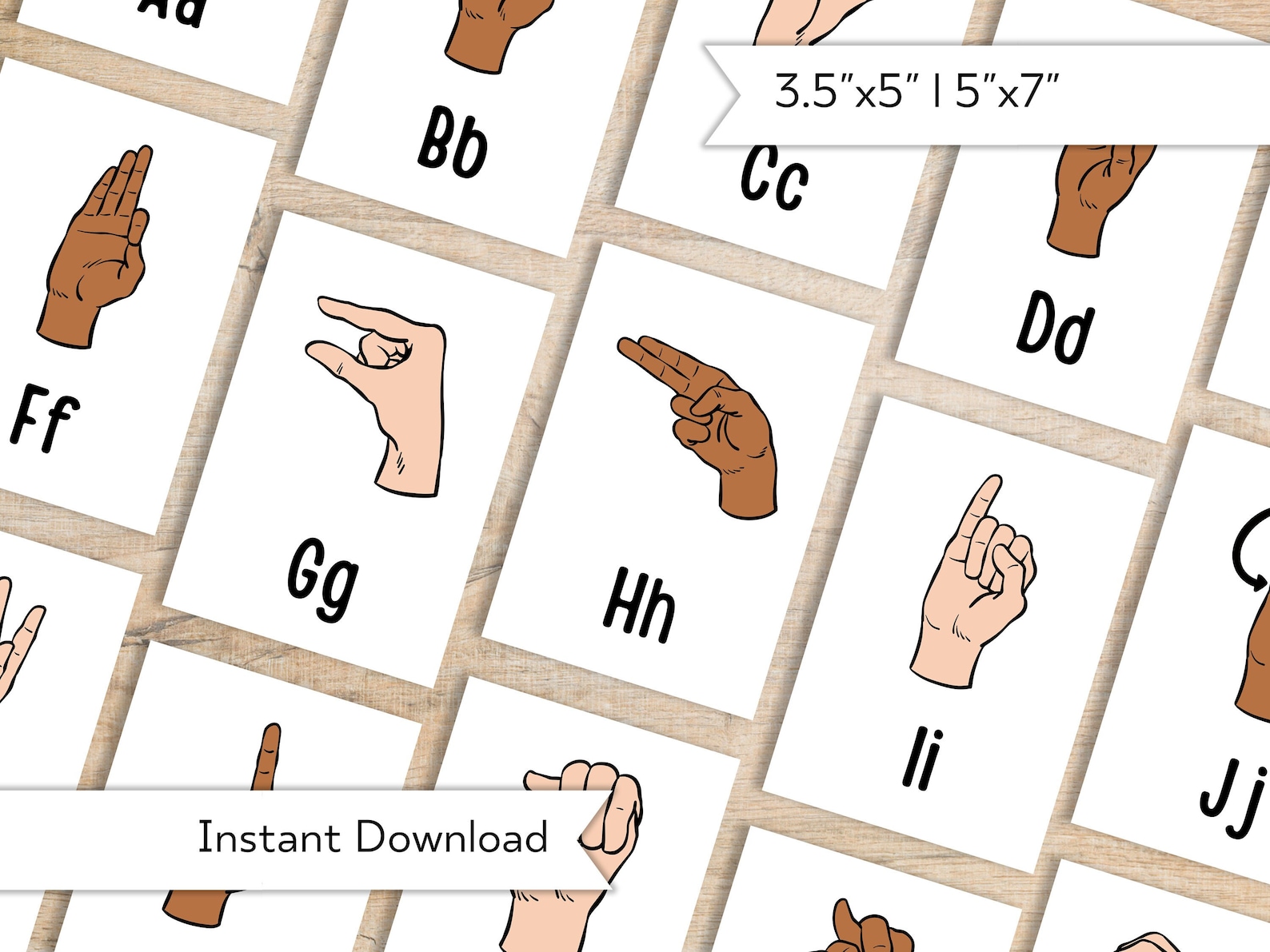 ASL Alphabet Flashcards - Printable American Sign Language Alphabet ...