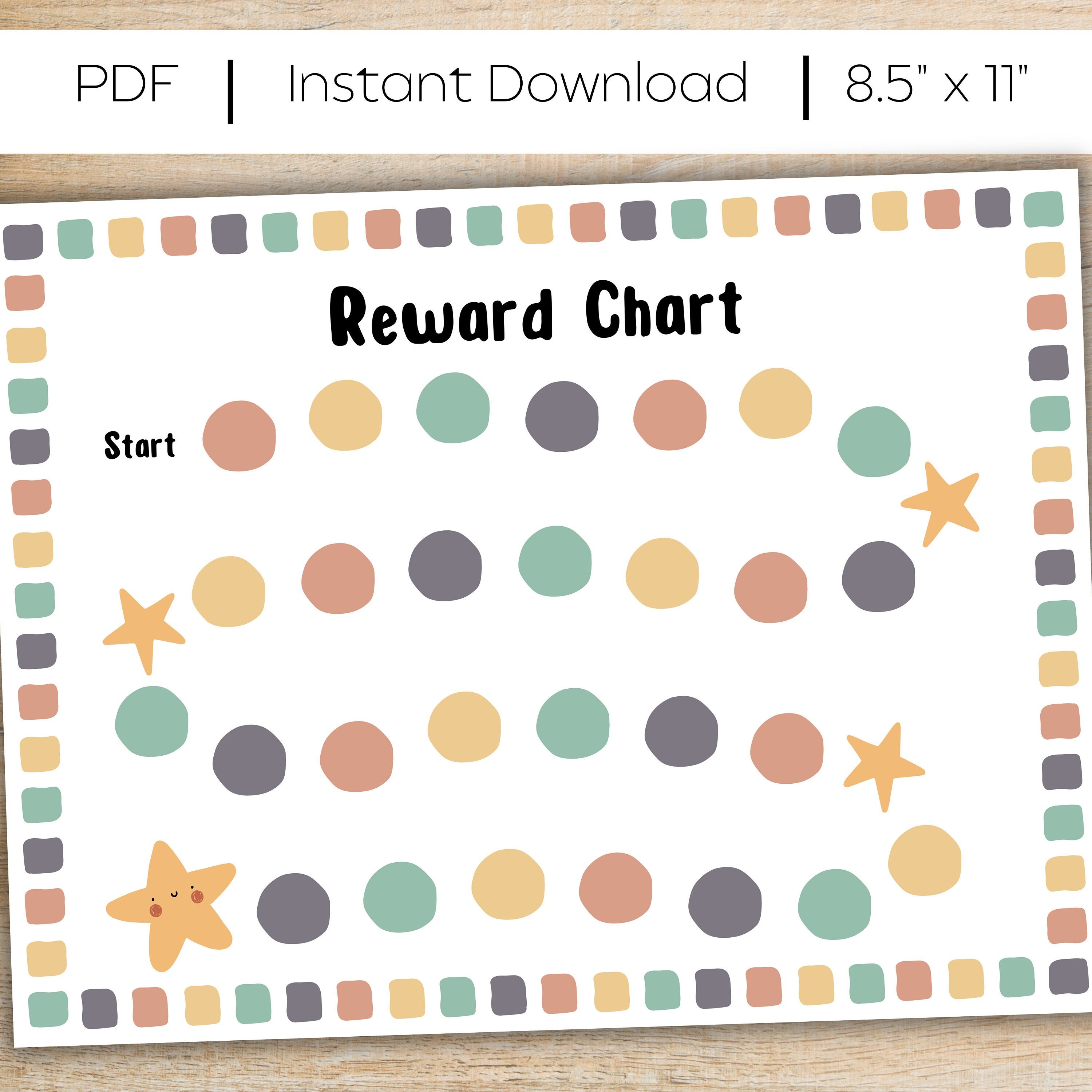 Reward Chart for Kids Kids Potty Chart Custom Behavior Sticker Chart ...