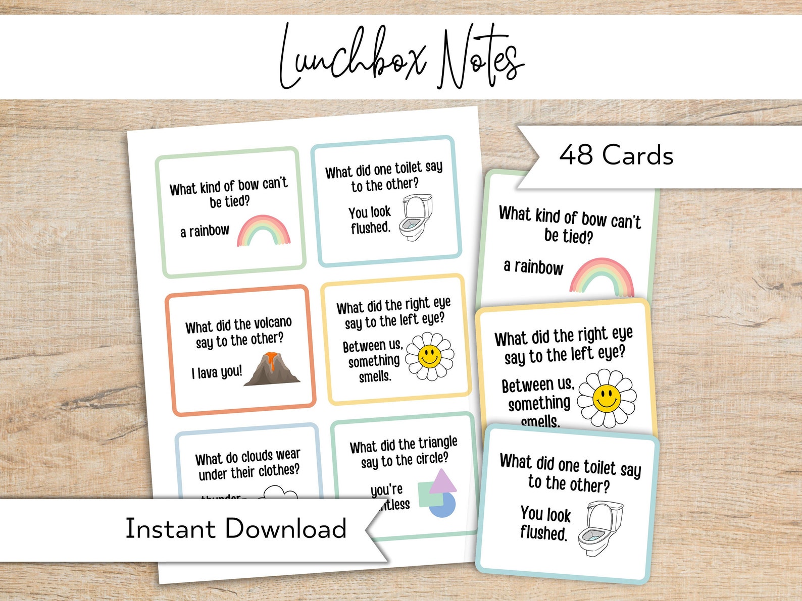 Lunchbox Notes Printable Lunch Box Jokes Lunchbox Cards for Kids School ...