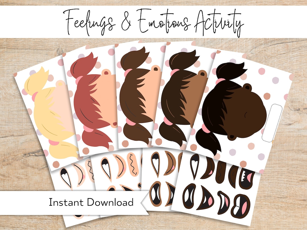 Girls Emotions Activity – Printable Busy Book Page (digital Download ...