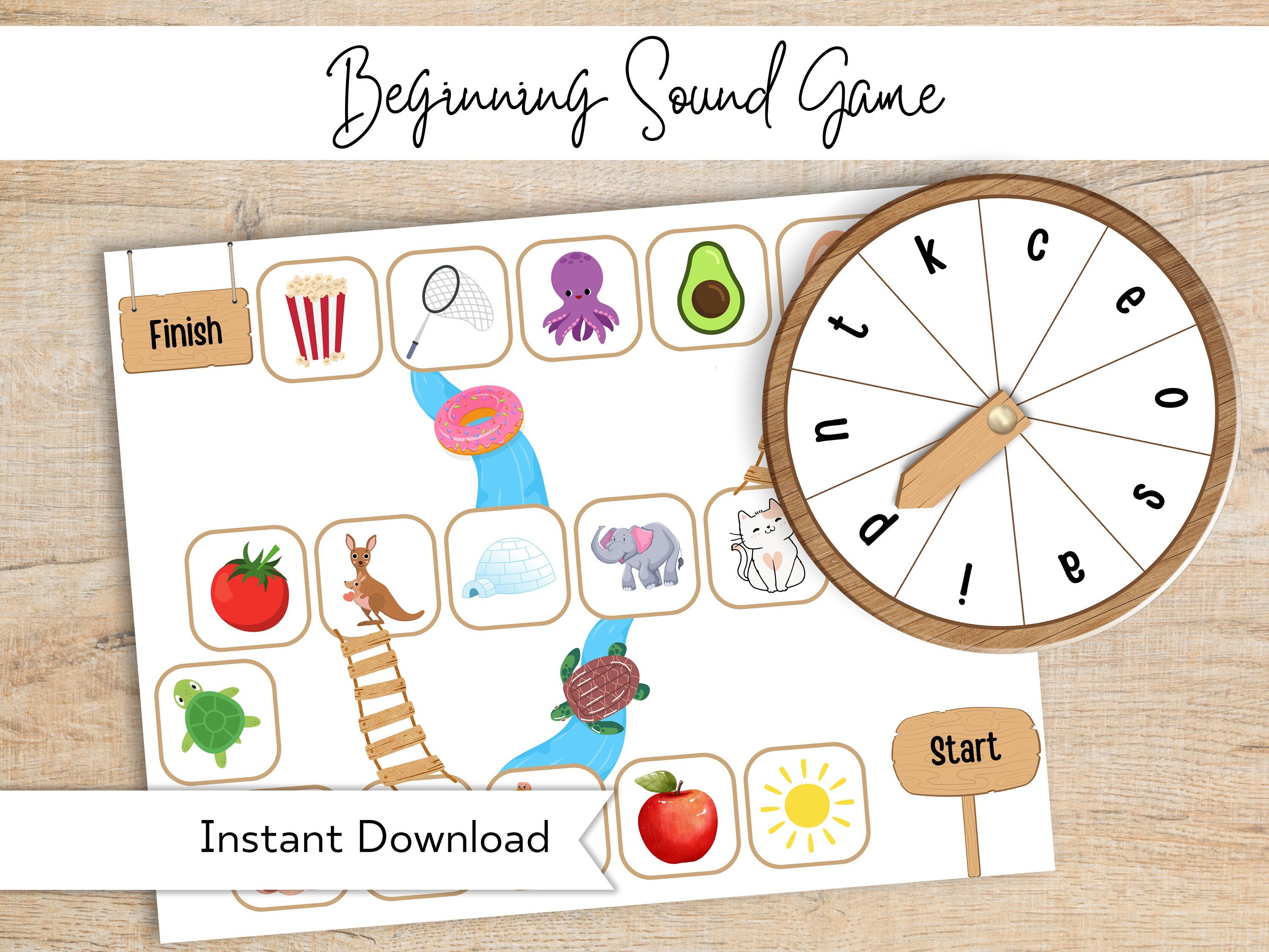 Beginning Sound Activity Game Printable CVC Game Montessori Toddler ...