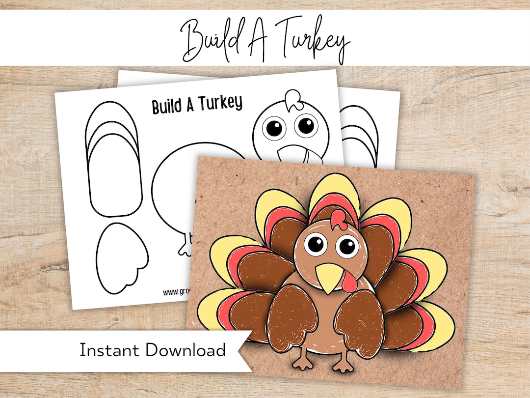 Turkey Printable Craft - Build a Turkey Fall Activity for Kids ...
