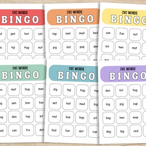 CVC Words Bingo - Printable CVC Game - Kindergarten Homeschool CVC Card ...