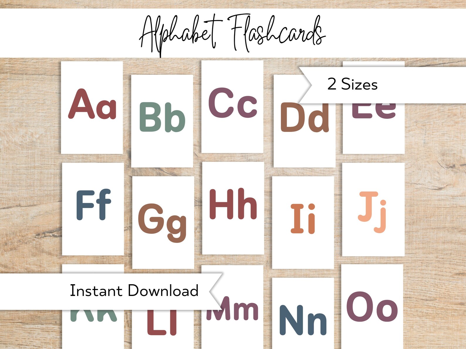 Alphabet Flashcards - A-Z Learning - Printable ABC Learning Cards for ...