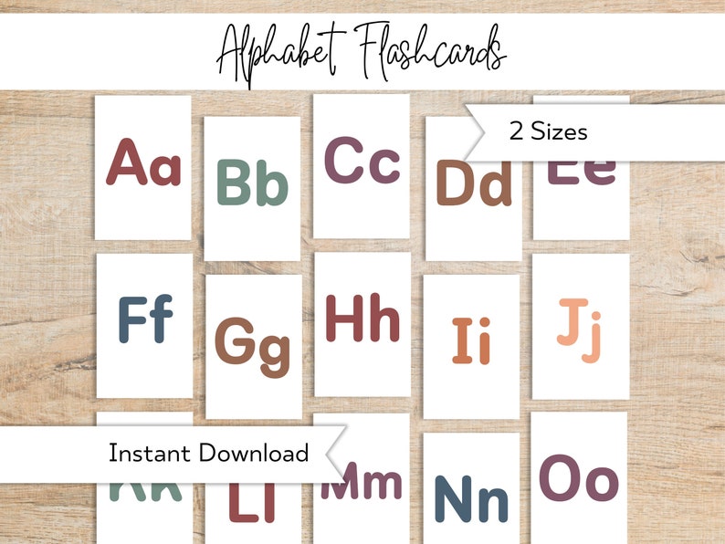 Alphabet Flashcards – A-Z Learning Cards for Toddlers (digital Download ...