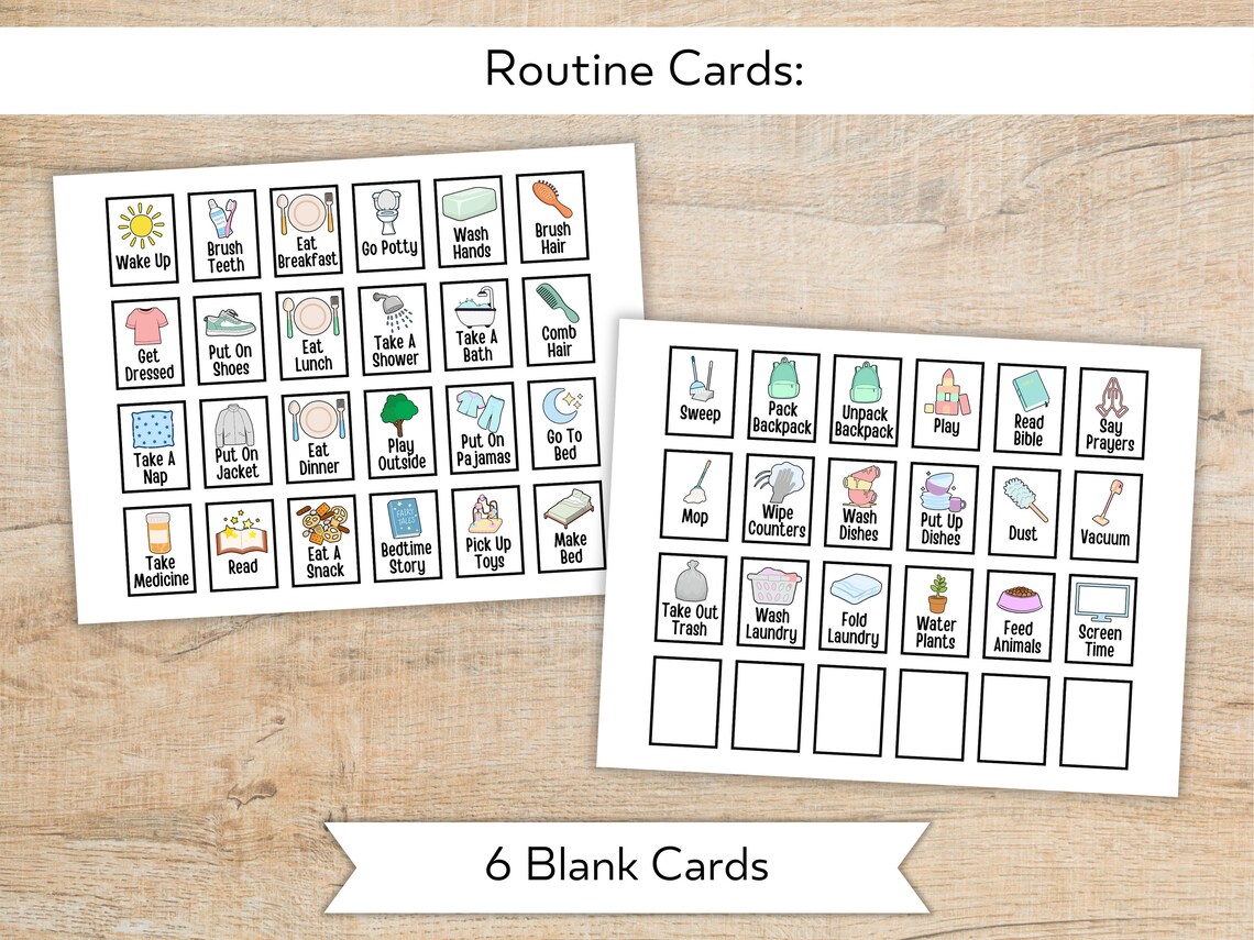 Routine Chart Printable Kids Flip Routine Chart Editable Template ...